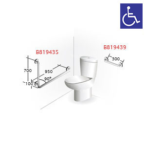 90 Degree Accessible Grab Bar 950 x 750 - B819435 / 6 – Complete Washrooms
